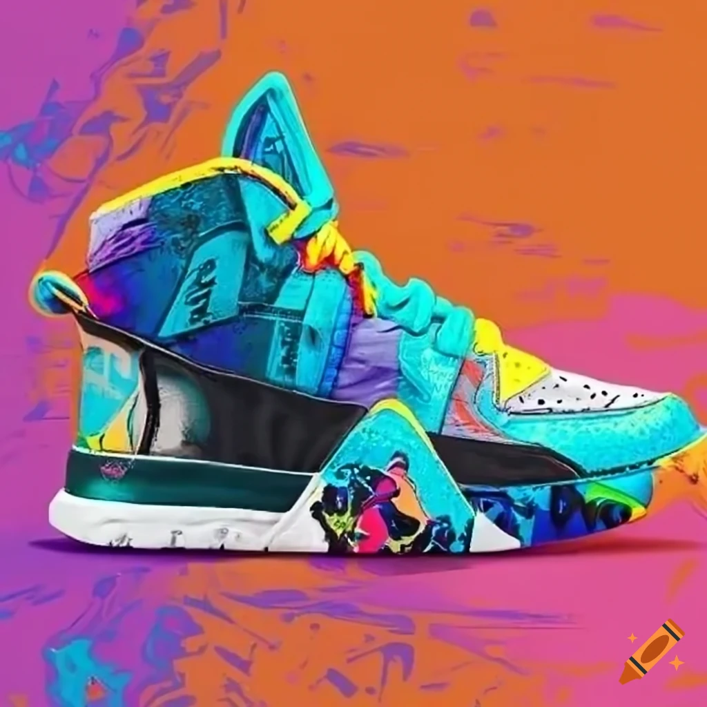 Basketball sneakers graffiti pop art with the name lachlan on Craiyon