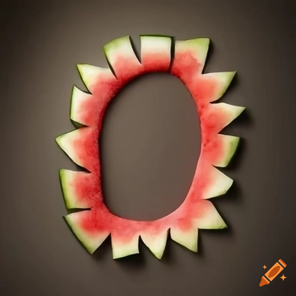 Unique picture frames made from watermelon rinds on Craiyon