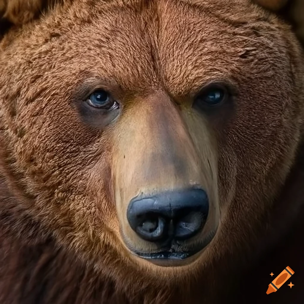 Bear with a long horse-like face and elongated snout on Craiyon