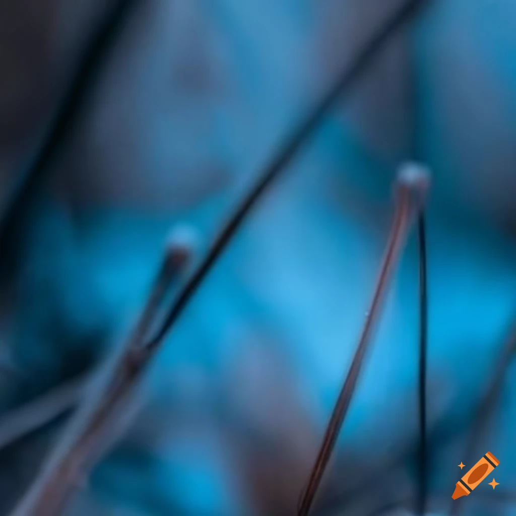 Macro photograph with heavy blue colors of winter in edison, nj on Craiyon