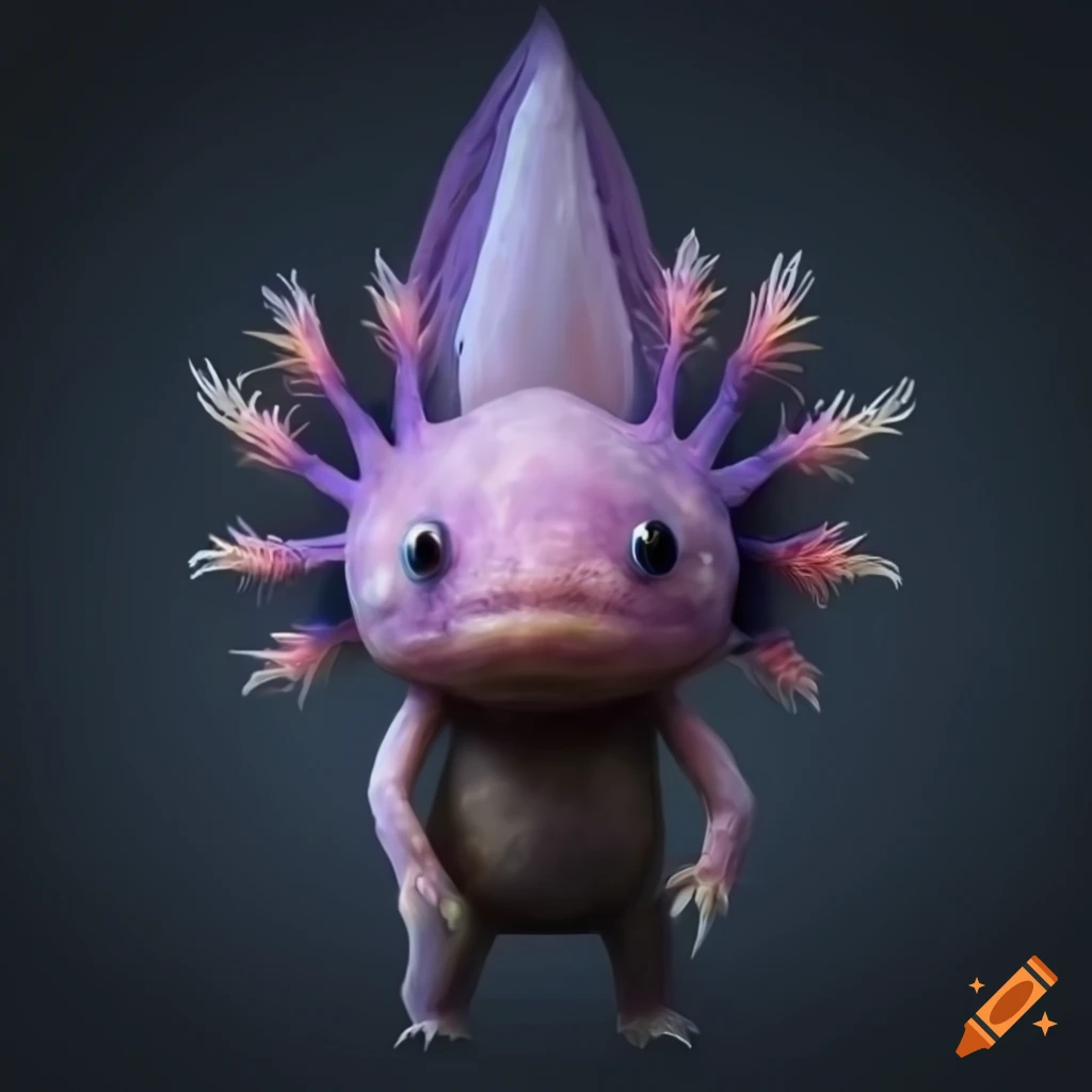 Mystical axolotl monster on Craiyon