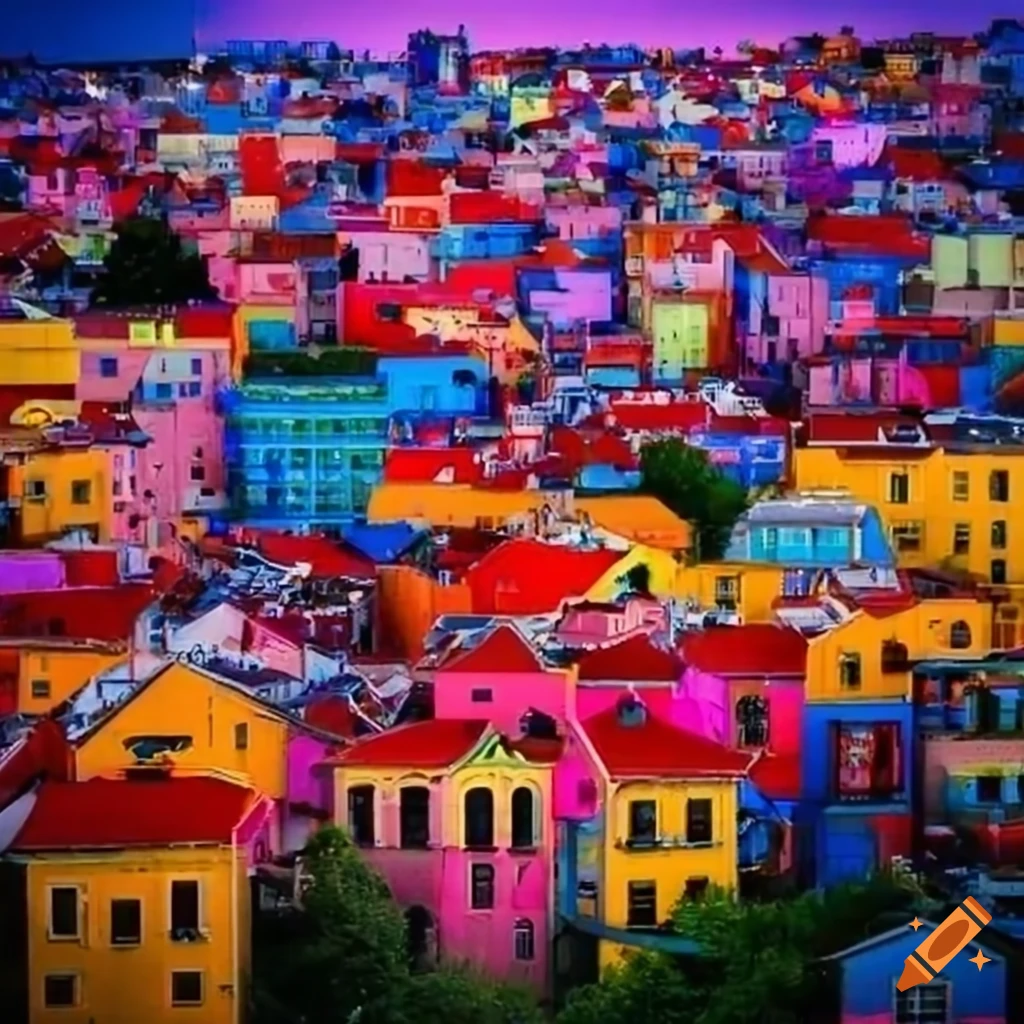 Colorful urban landscape on Craiyon