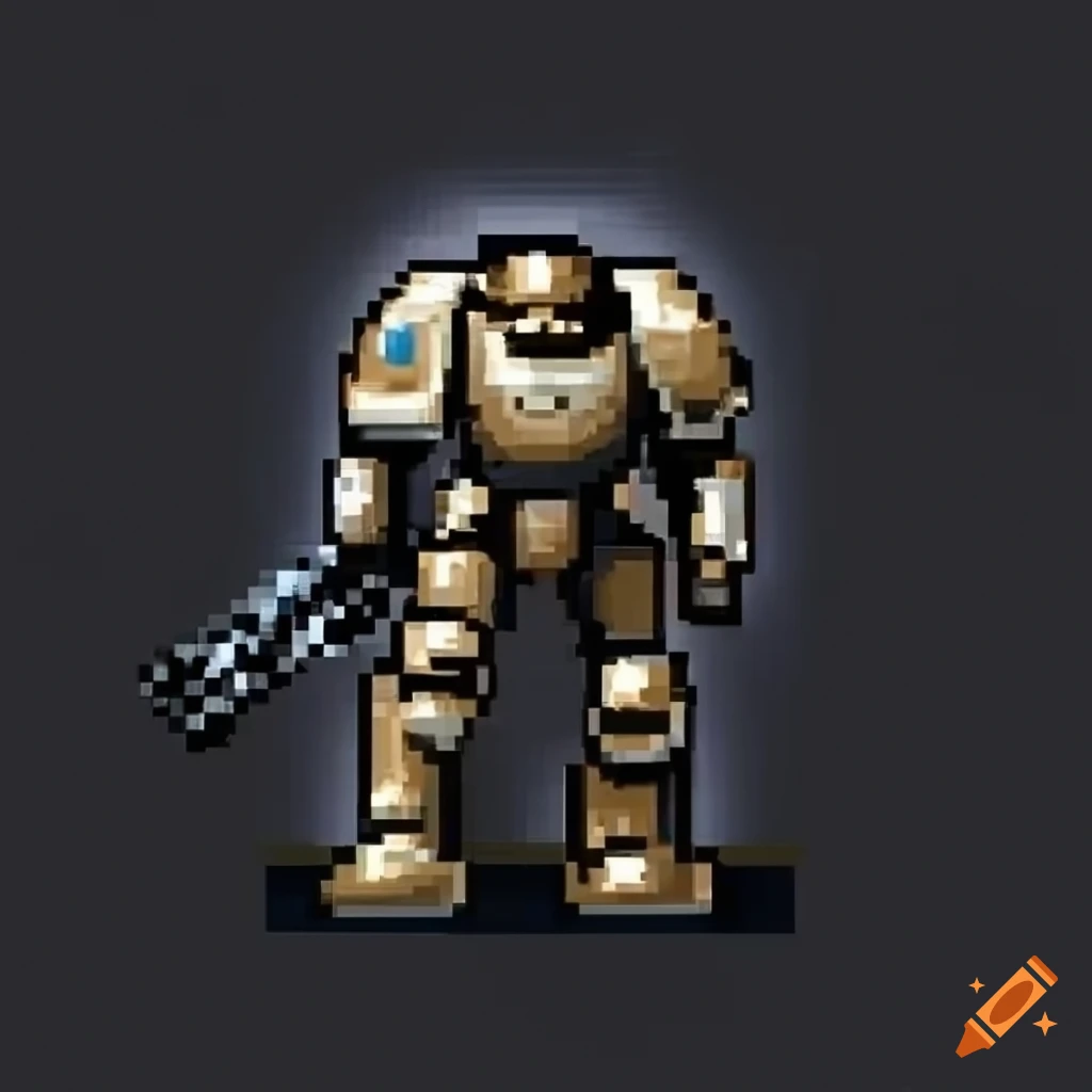 Space marine sprite sheet on Craiyon