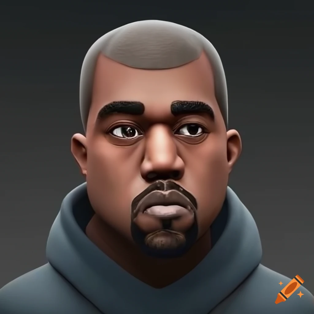 Animated 3d character of kanye west on Craiyon