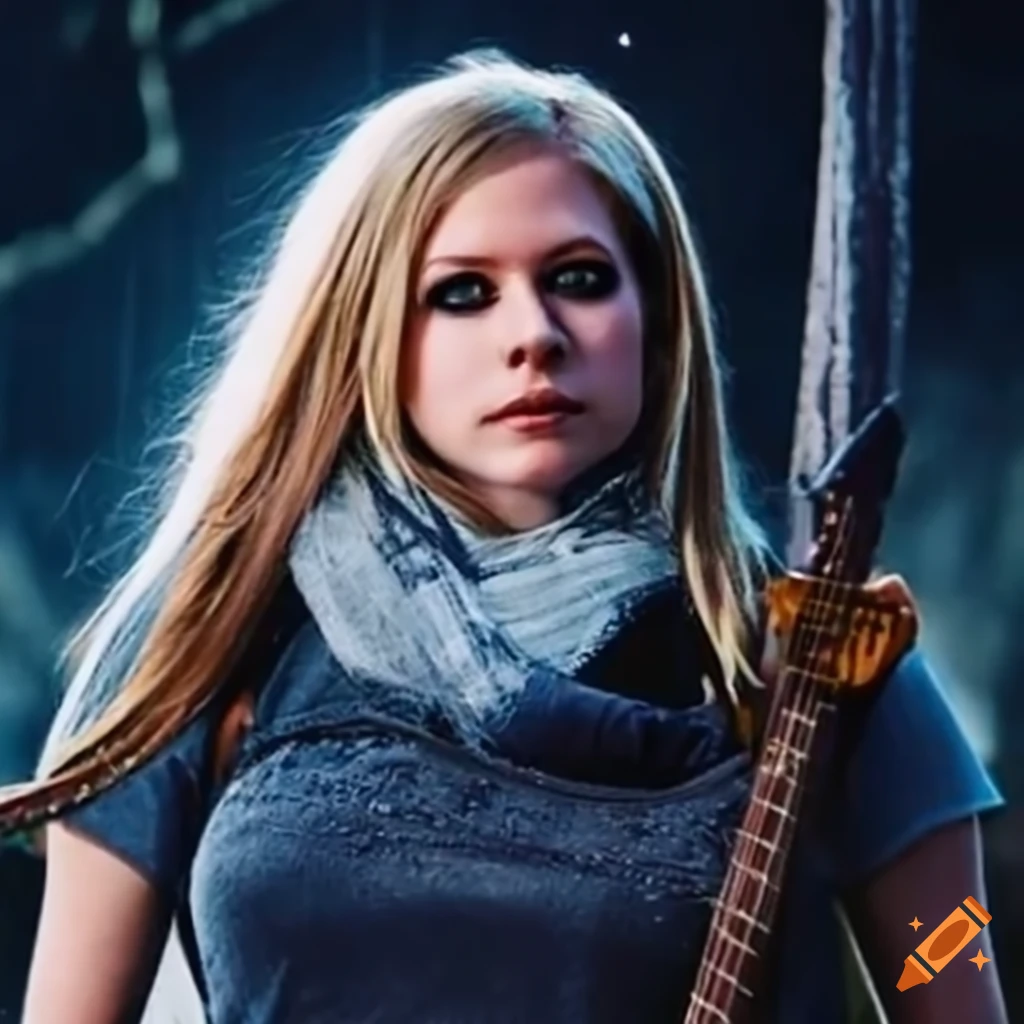 Avril lavigne portraying robin hood in a movie scene on Craiyon