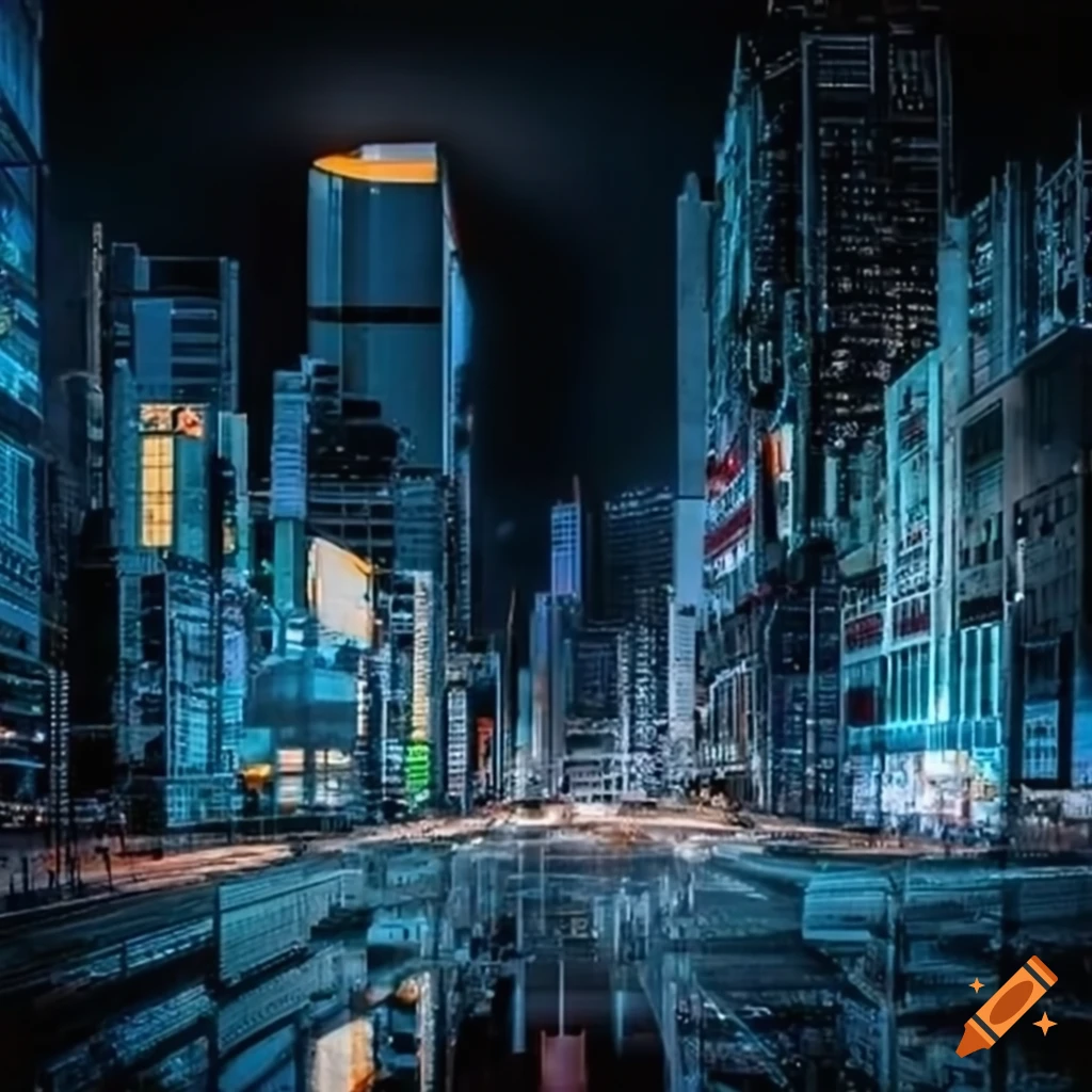 Populated futuristic city in a blade runner style on Craiyon