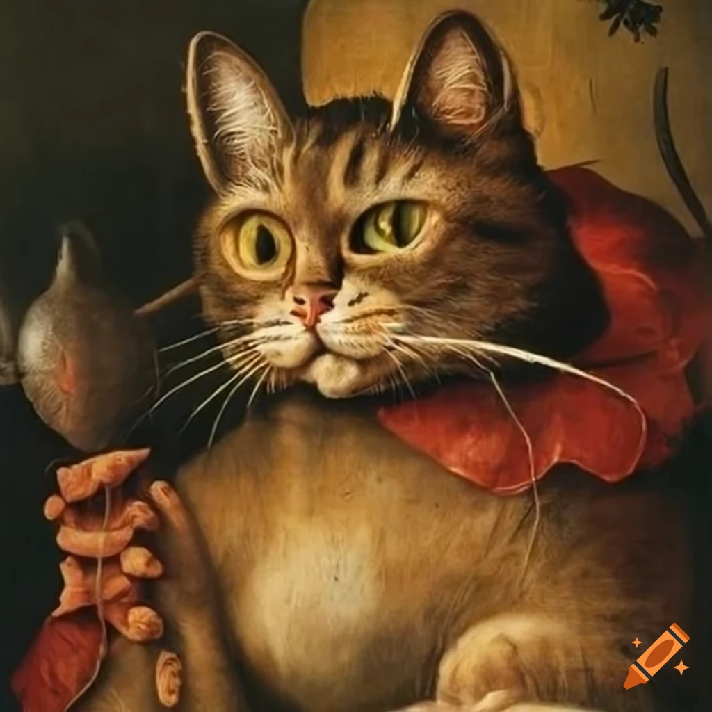 Heironymus bosch painting of cat from hell on Craiyon