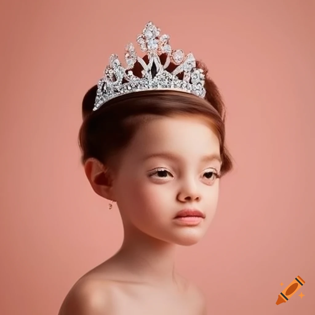 Apricot small pear-shaped pip princess tiara on Craiyon