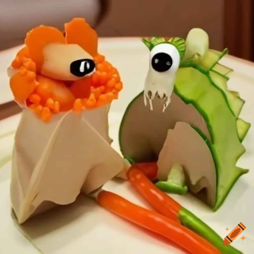 Vegetable animal sculptures on Craiyon