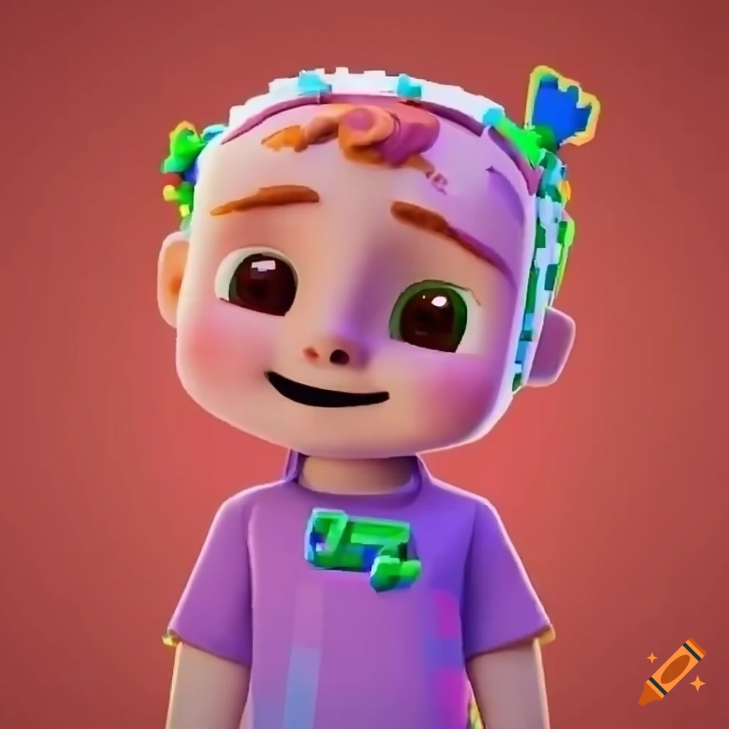 Cocomelon character in minecraft world on Craiyon
