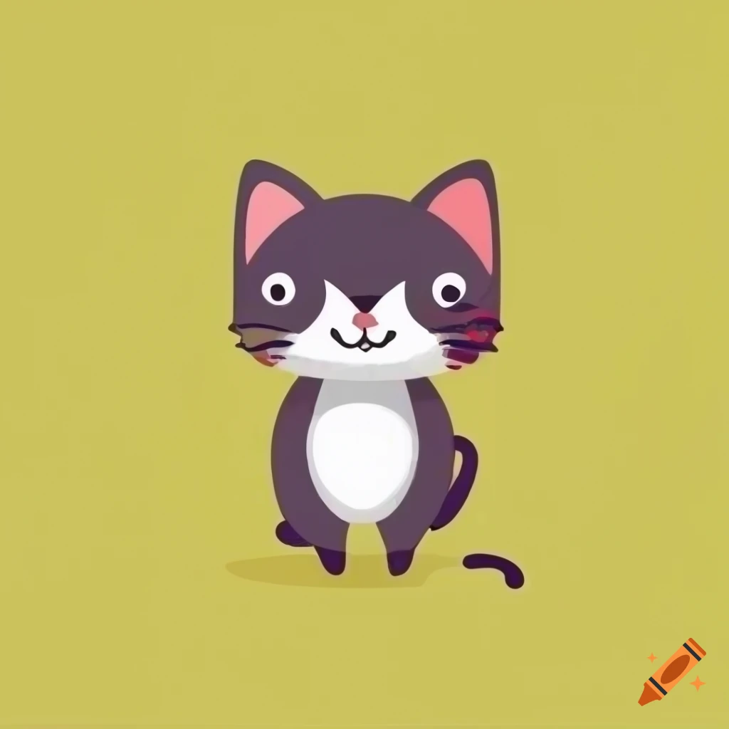 Cute minimalistic cat in simple vector art style on Craiyon