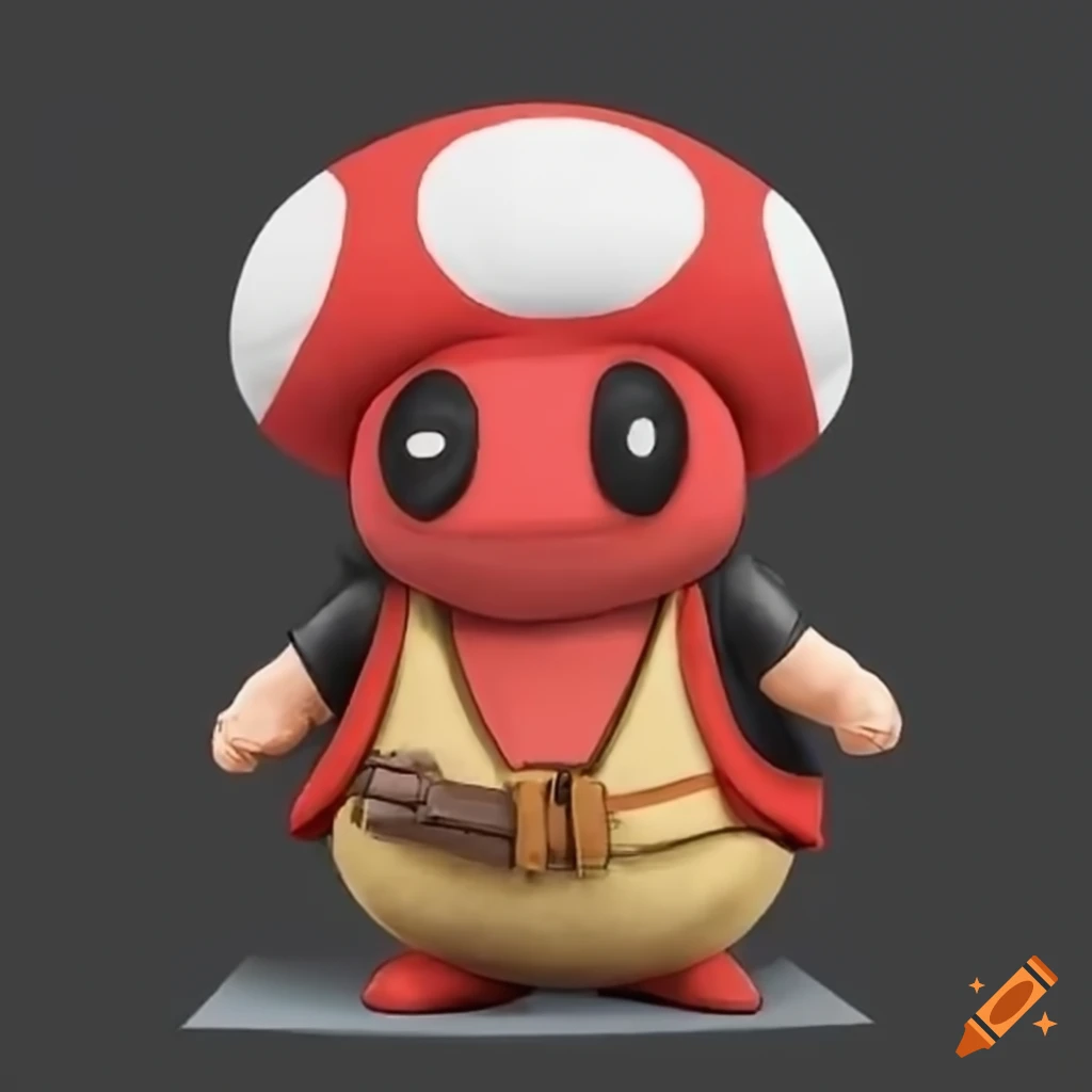 Toad wearing deadpool's costume on Craiyon