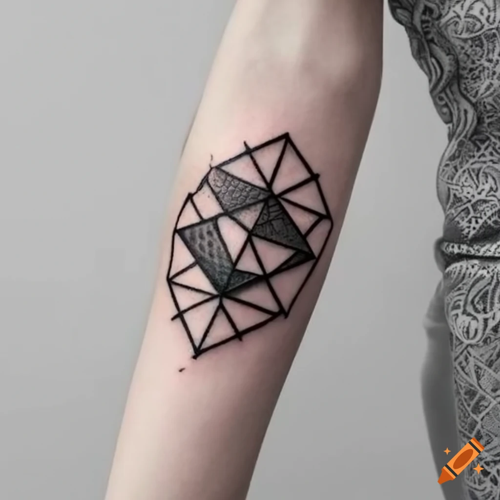 Geometric back tattoo model on Craiyon