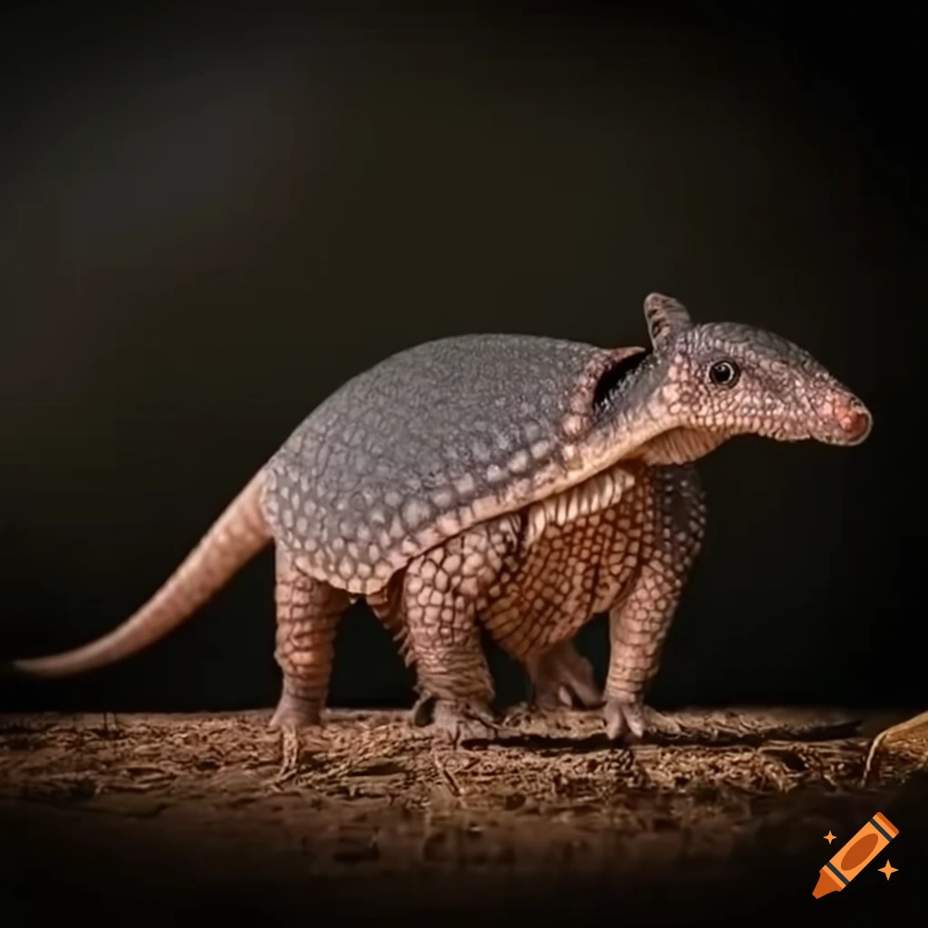 Armadillo-brontosaurus hybrid in full body view on Craiyon