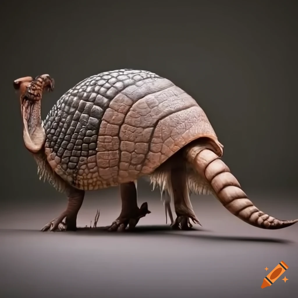 Armadillo-brontosaurus hybrid in full body view on Craiyon