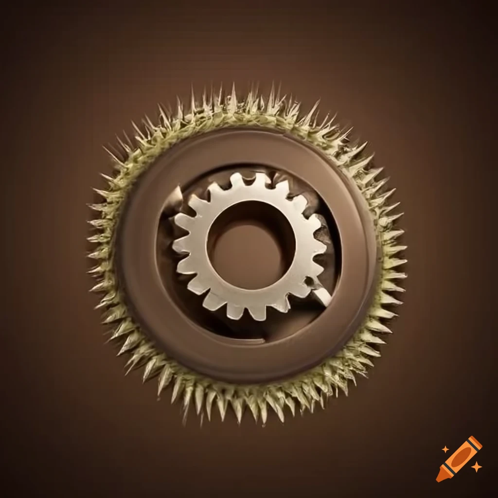 Metallic wheat with screws, bolts, and gears on Craiyon
