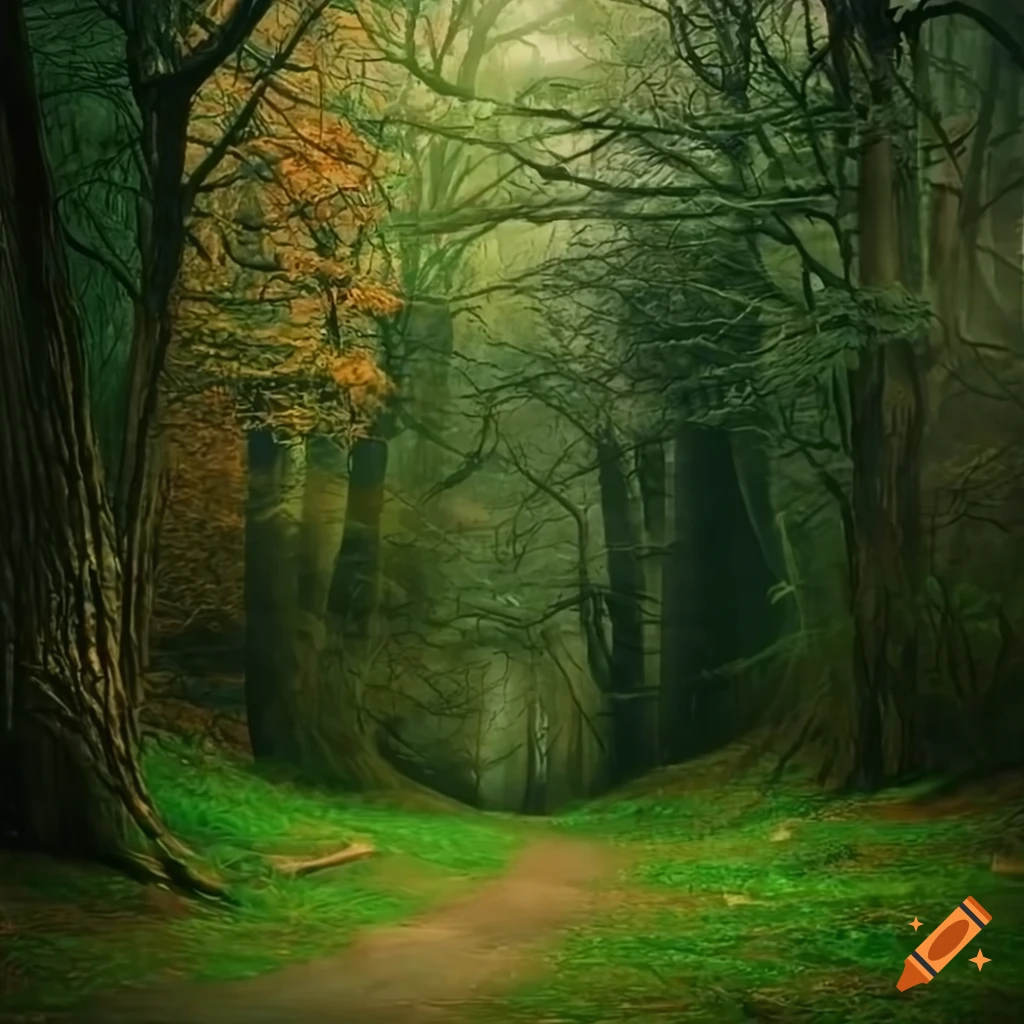 Epic medieval rpg fantasy forest landscape on Craiyon