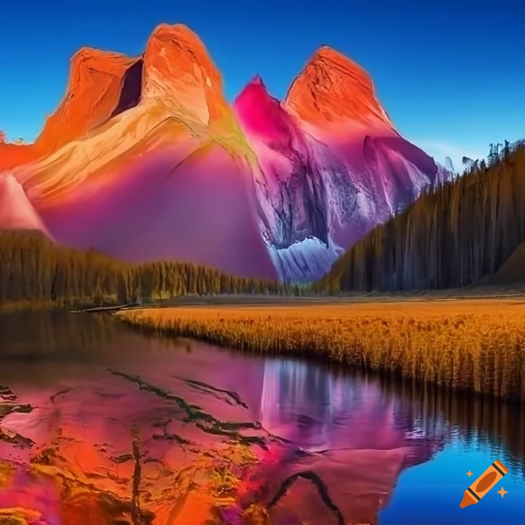 Epic landscapes from Middle Earth with vivid colors and detailed photography on Craiyon