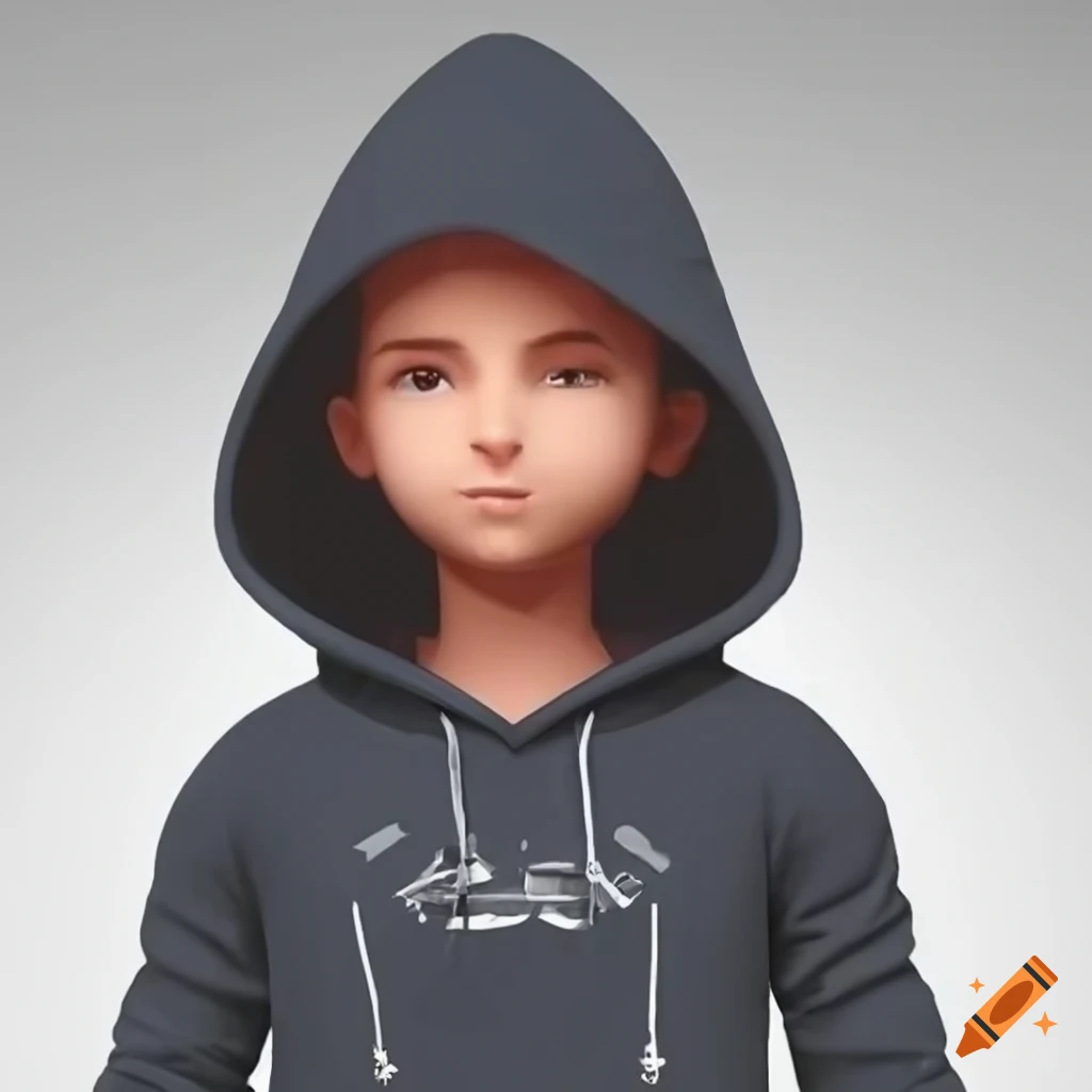 3d boy wearing a hoodie with the pop-up name sãmëër on Craiyon