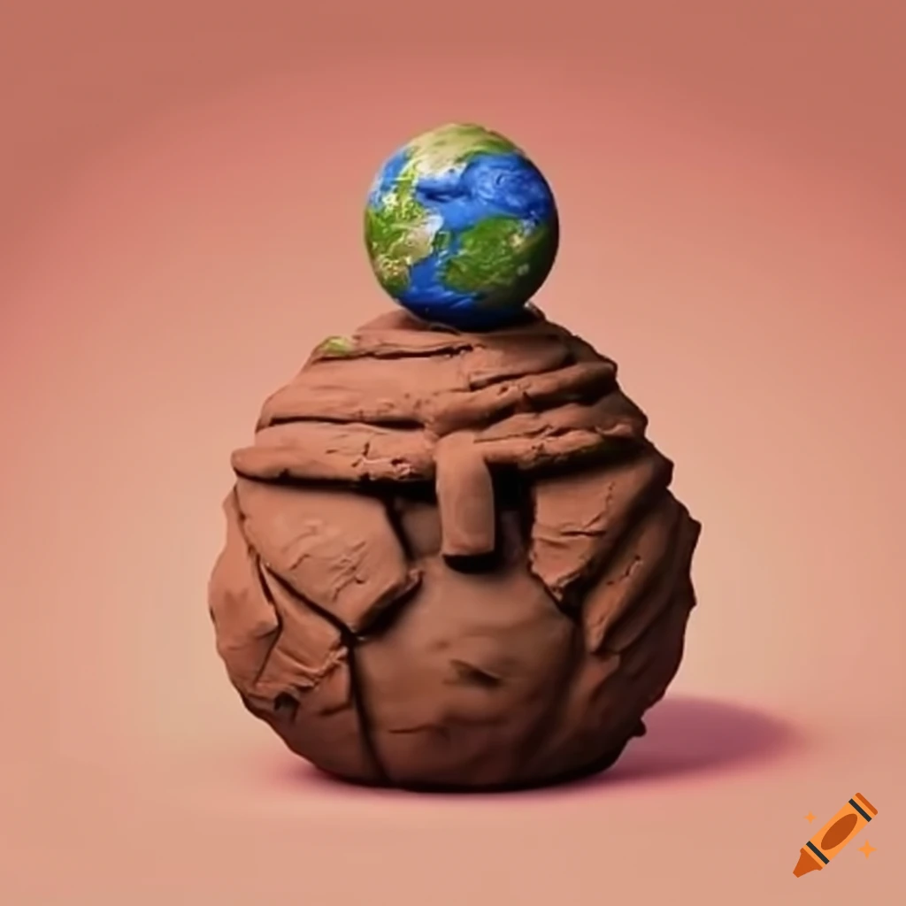 Friendly clay golem with earth robe and staff in fantasy setting on Craiyon