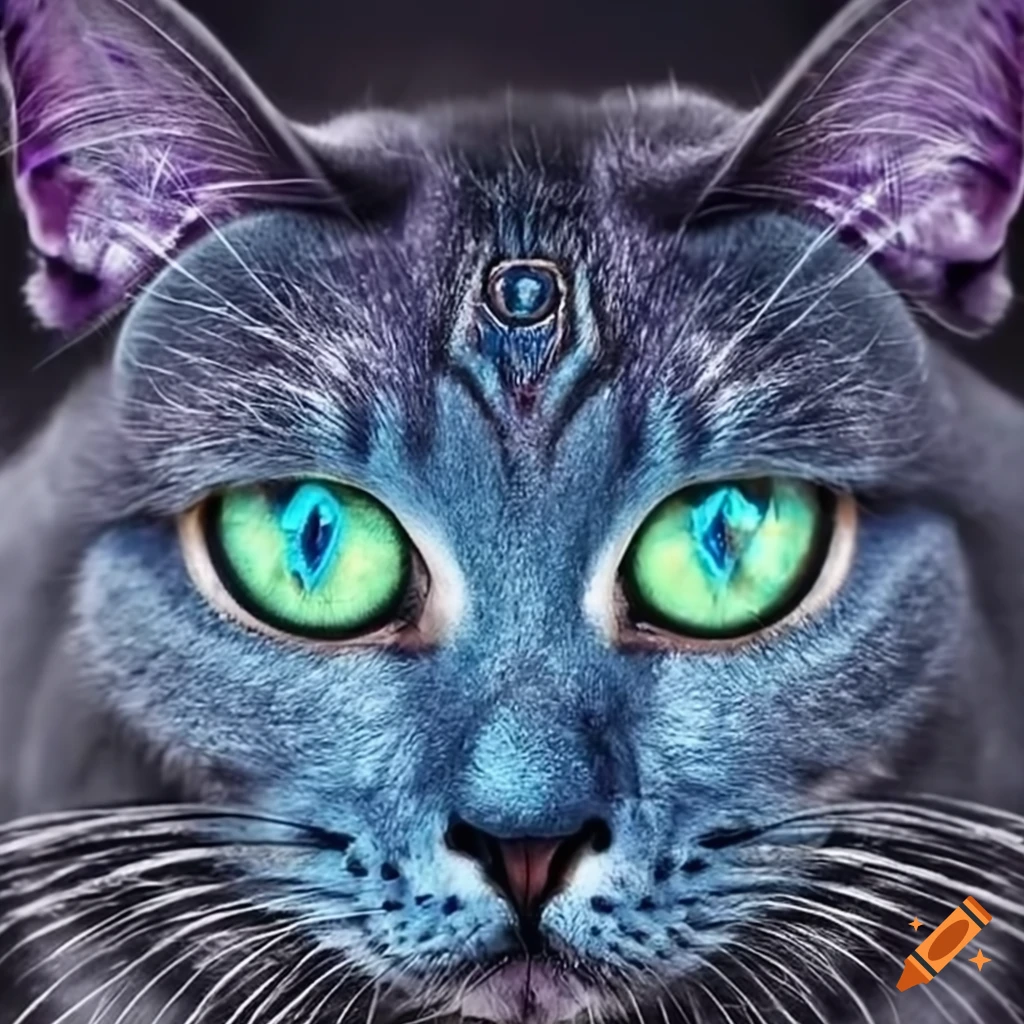 Blue cat with happy eyes on Craiyon