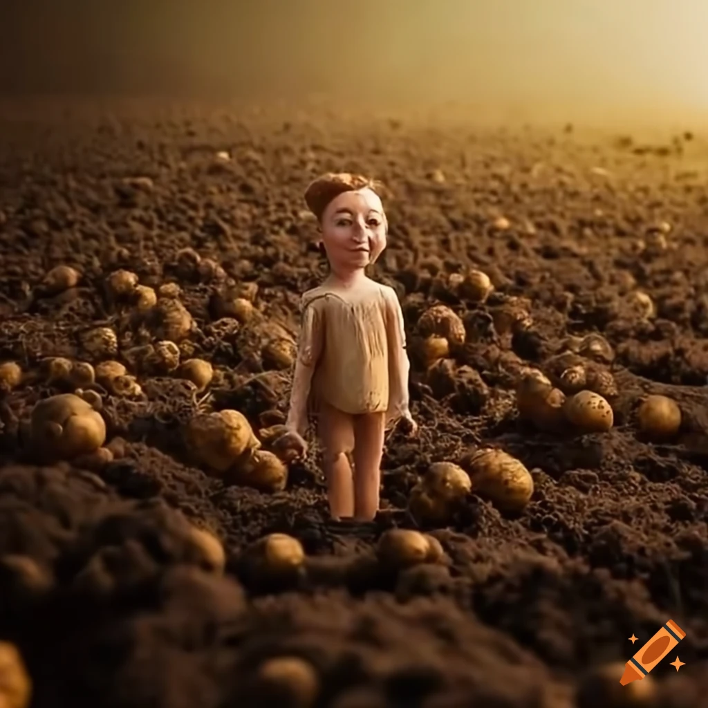 Potato people rising from the ground in a potato field by paul ...