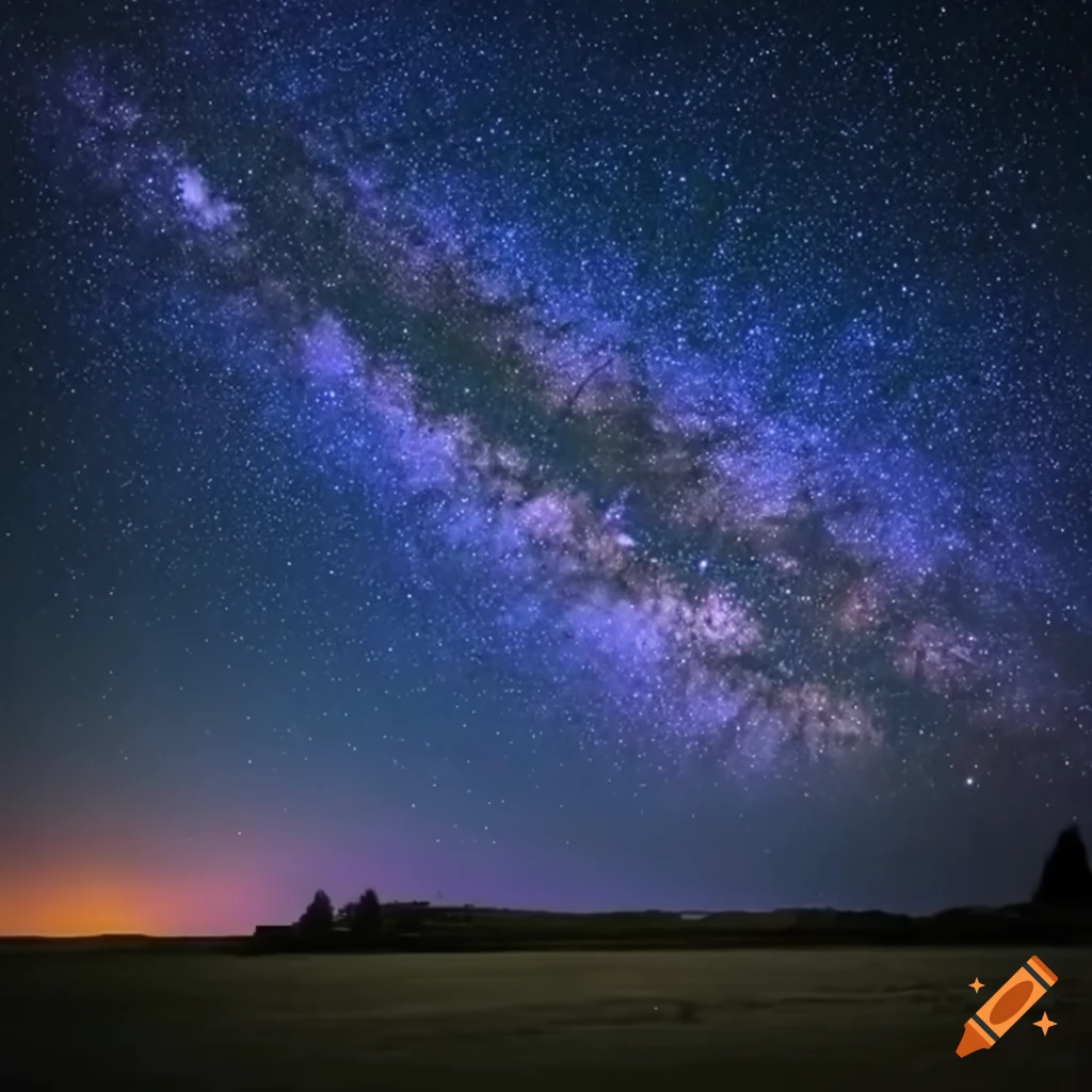 Rural skyline under the starry night sky in realistic 4k resolution on ...