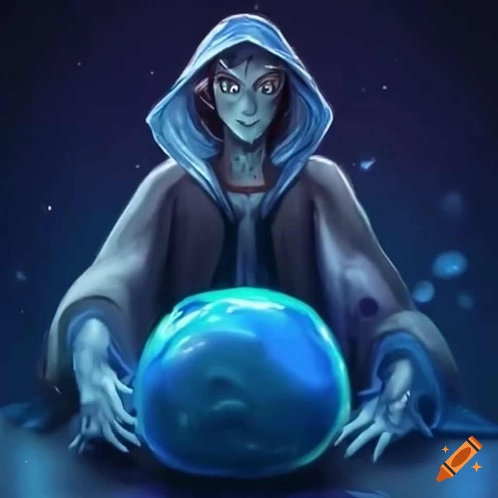 Magician summoning a slime creature on Craiyon