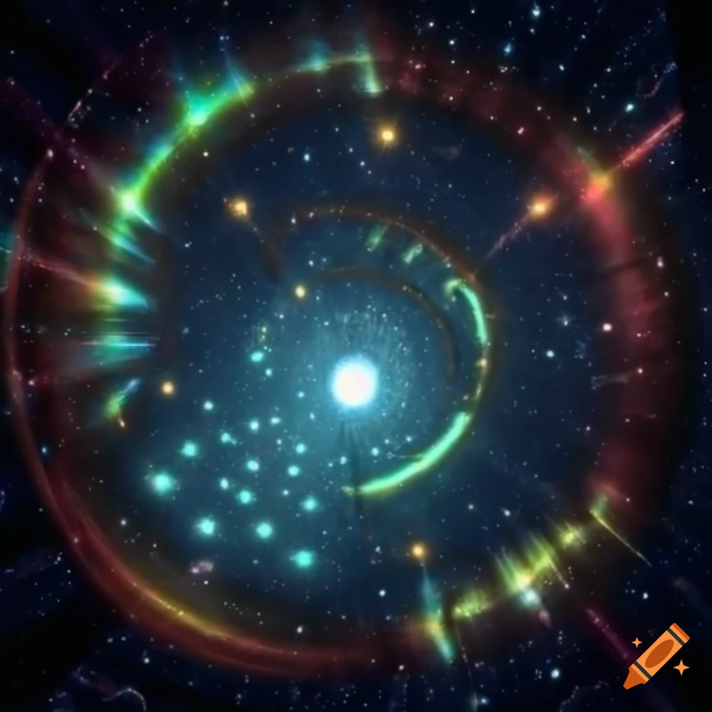 3D ballet in cosmic brilliance with quantum magic and raytracing mastery on Craiyon