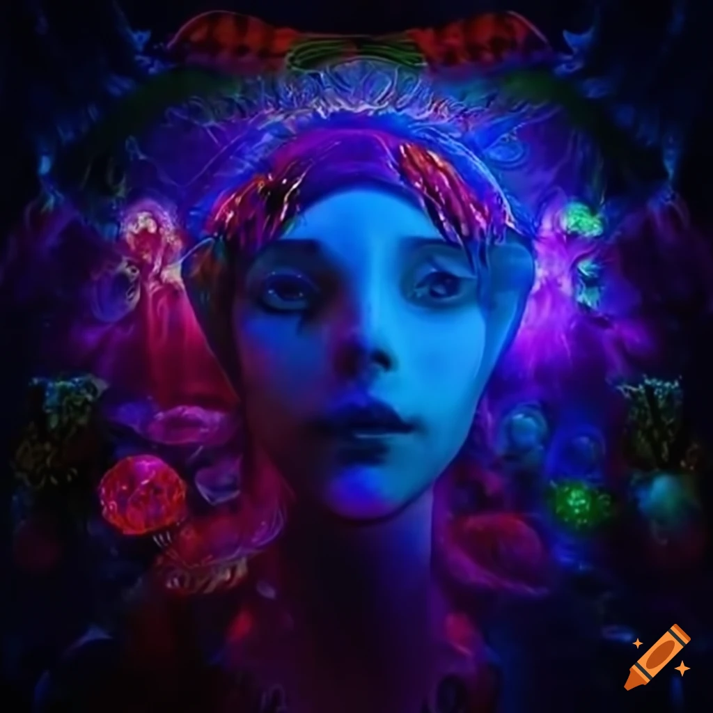 Enchanting journey through a fantastical realm with glowing rivers and ...