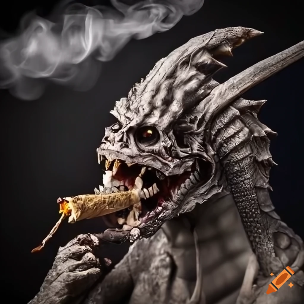 Undead dragon with a smoking implement on Craiyon