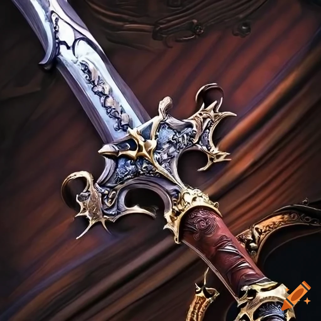 Ornate fantasy sword on Craiyon