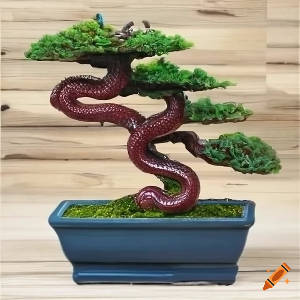 Dragon-shaped bonsai tree on Craiyon