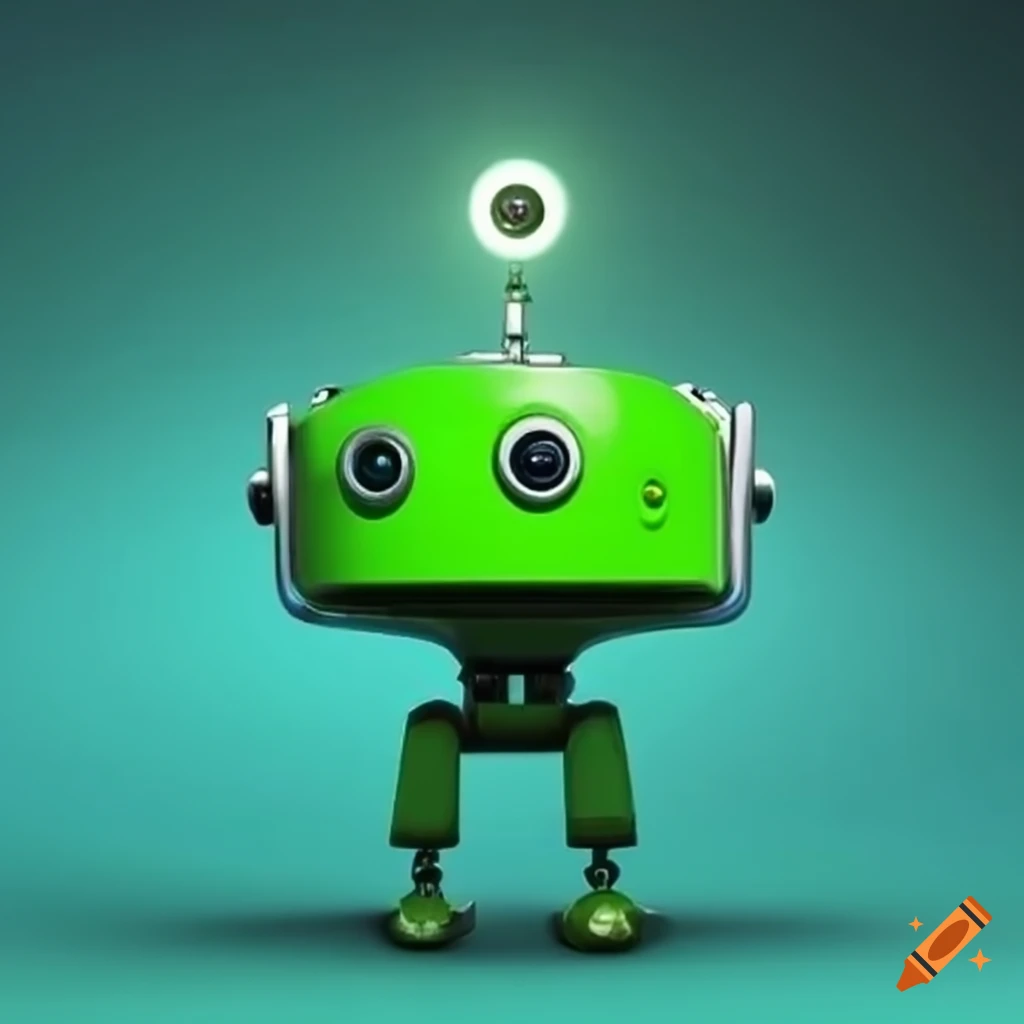 Small green robot on Craiyon