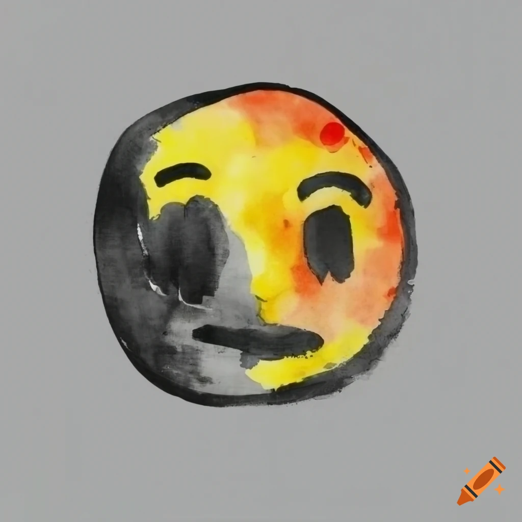 Black and white smiley in german expressionist woodcut style on Craiyon