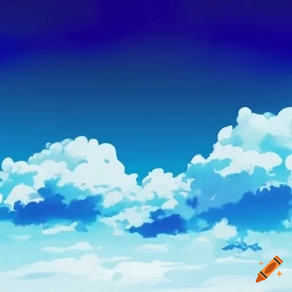 Anime style sky with clouds on Craiyon