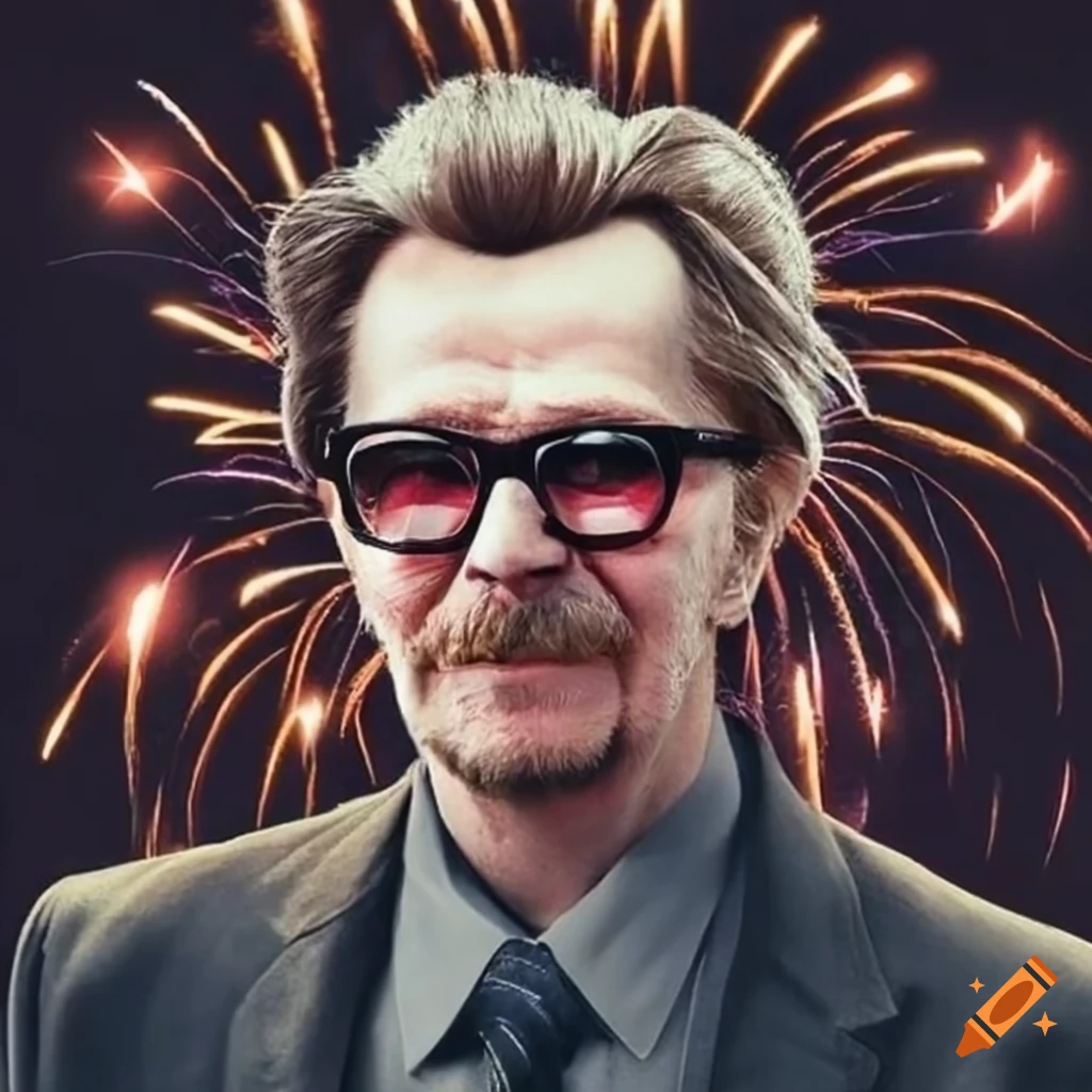Gary oldman with fireworks as teeth on Craiyon