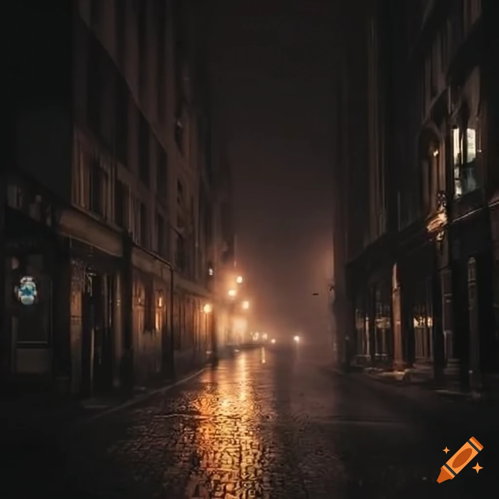 Foggy street in the city on Craiyon