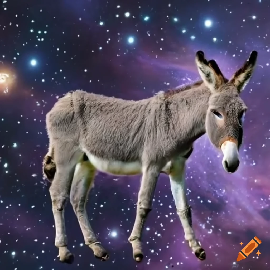 Donkey in deep space on Craiyon