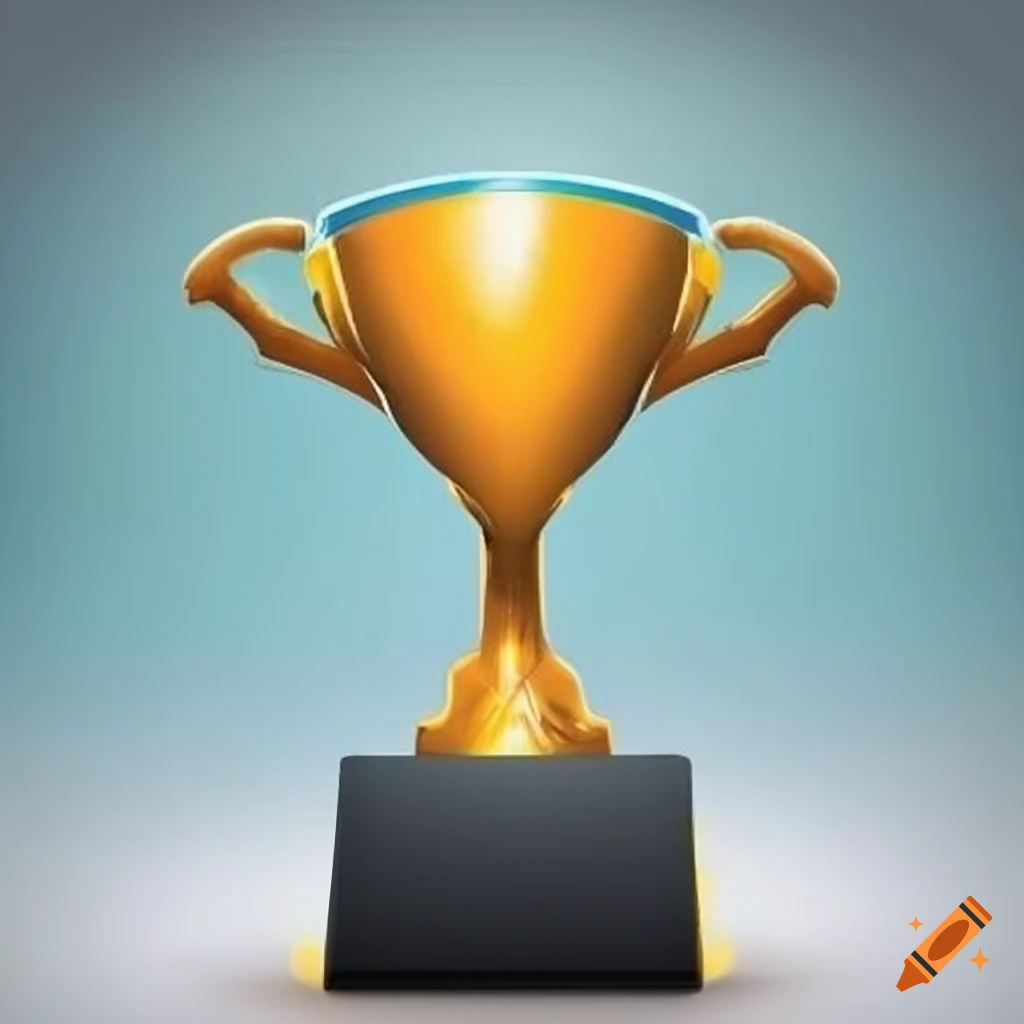 Video game trophy with customizable name plate on Craiyon