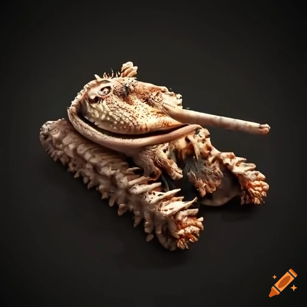 Unconventional tank made of flesh and bones with spikey bones and ...