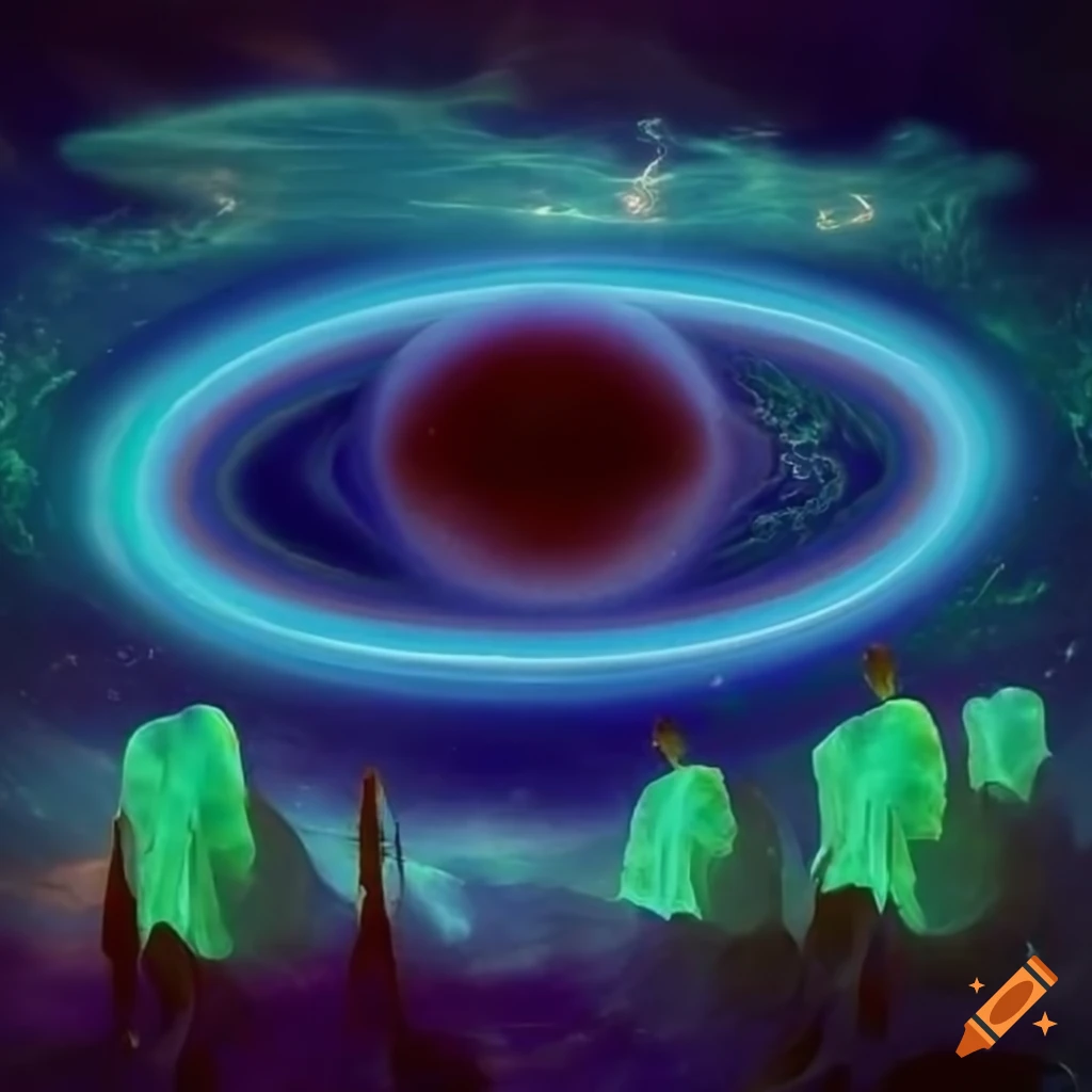 Surreal landscape with bioluminescent flora on alien planet zythoria on ...