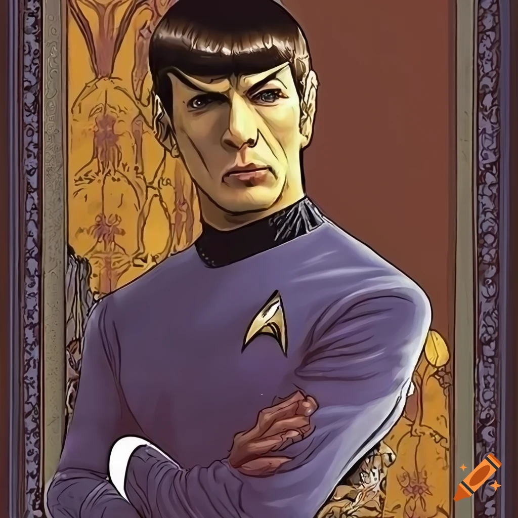 Art nouveau style poster of spock from star trek on Craiyon