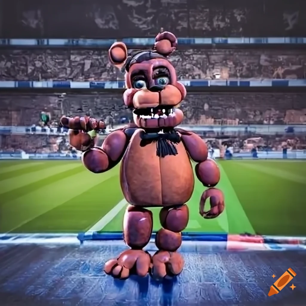 Freddy fazbear playing for real madrid on Craiyon