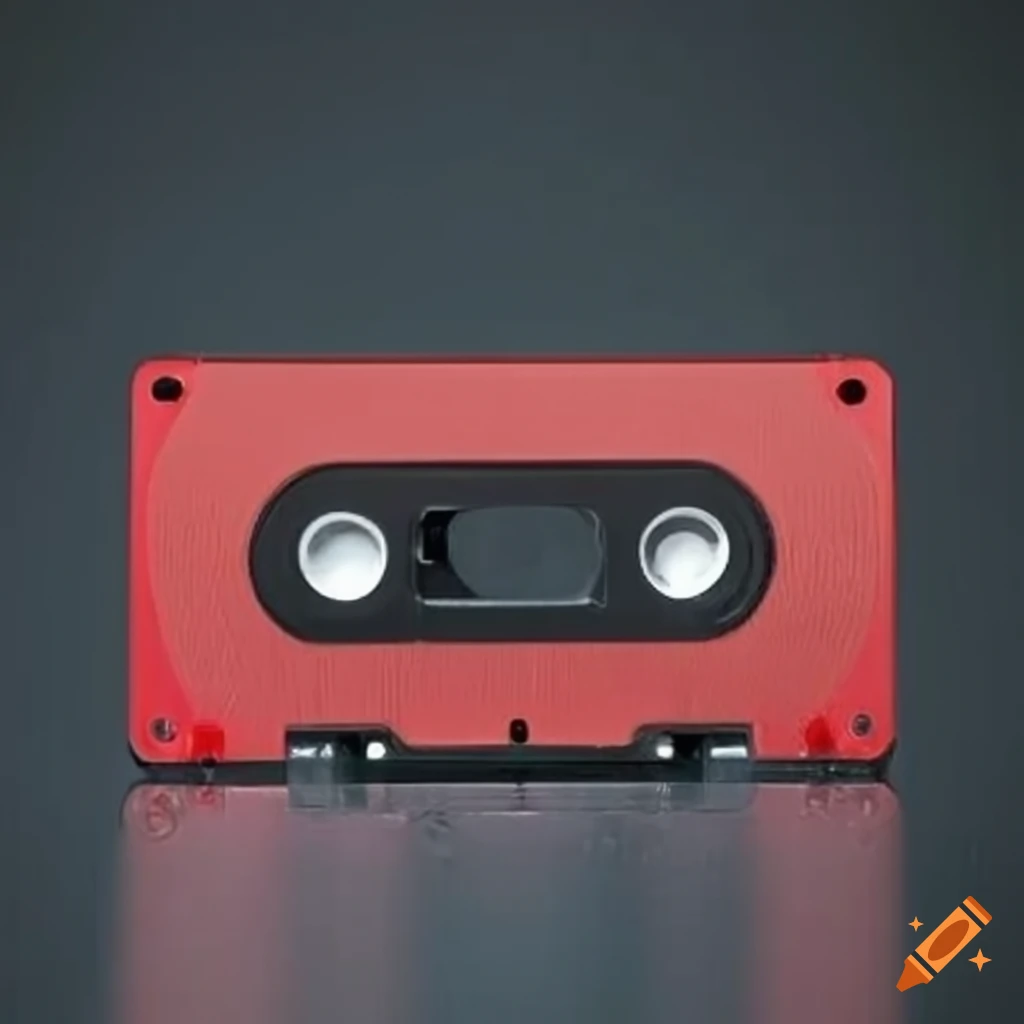 Red and black cassette tape on Craiyon