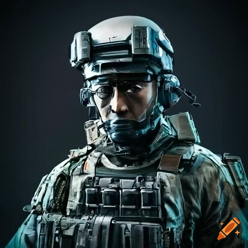 Japanese futuristic general in tactical gear on Craiyon