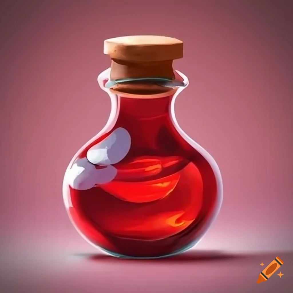 Red health potion on Craiyon