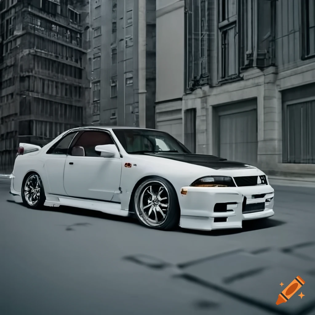 White r33 car on Craiyon