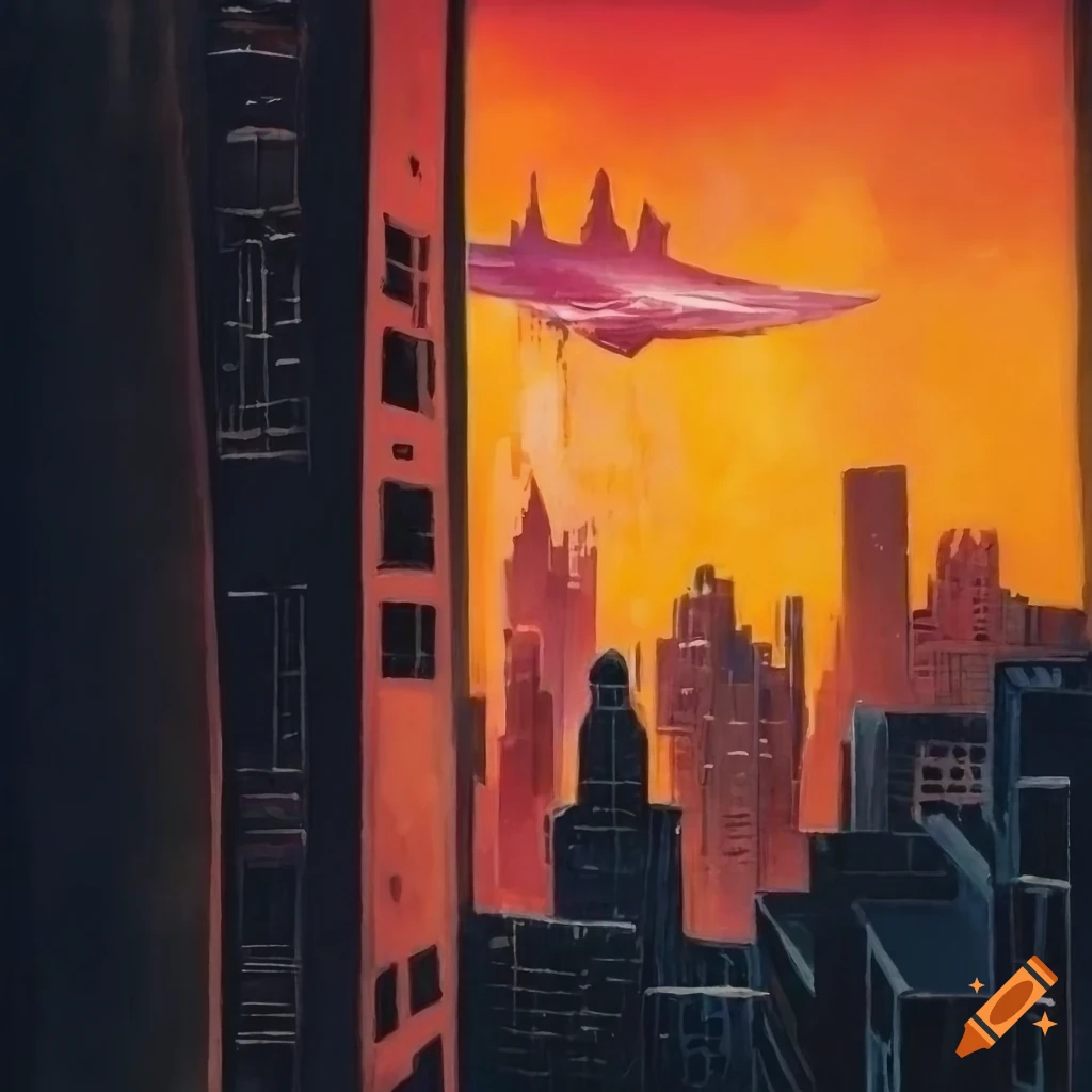 Cover art for the city rises, 1970s science fiction on Craiyon