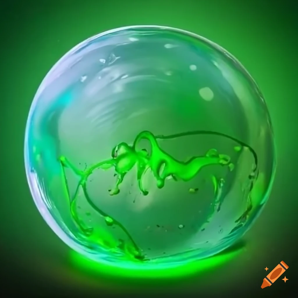 Jelly-like slime ball with trail on the ground on Craiyon